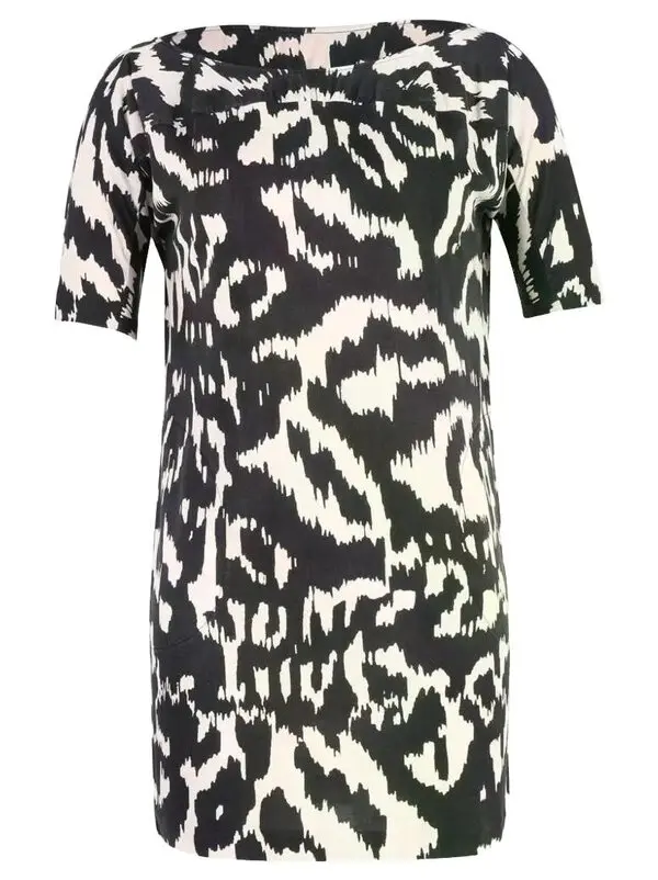 Diane Von Furstenberg Zebra-print Shift Dress - Black