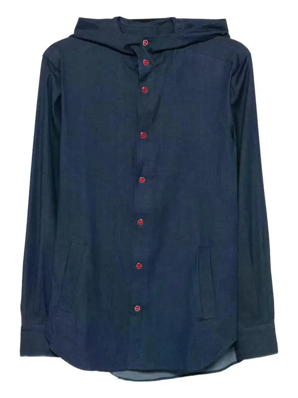 Kiton Mariano Hooded Shirt - Blue
