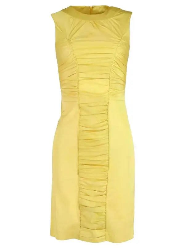 Emilio Pucci Ruched Sleeveless Midi Dress - Yellow
