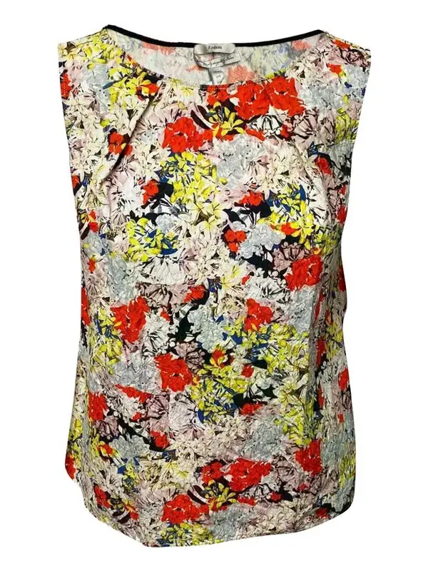 Erdem Floral-print Sleeveless Top - Neutrals