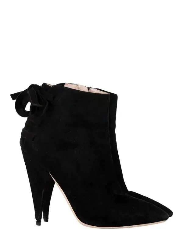Miu Miu Suede Ankle Boots - Black