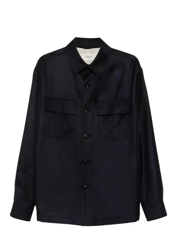Agnona Pocket Button Shirt - Black