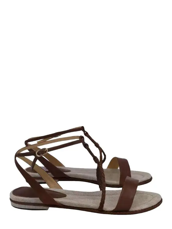 ALEXANDRE BIRMAN Braided-strap Flat Sandals - Brown