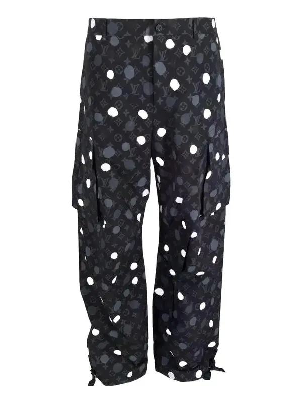 LOUIS VUITTON X Yayoi Kusama Monogram Dots Cargo Pants - Black