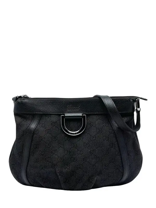 Gucci Gg Denim Abbey D-ring Crossbody Bag - Black