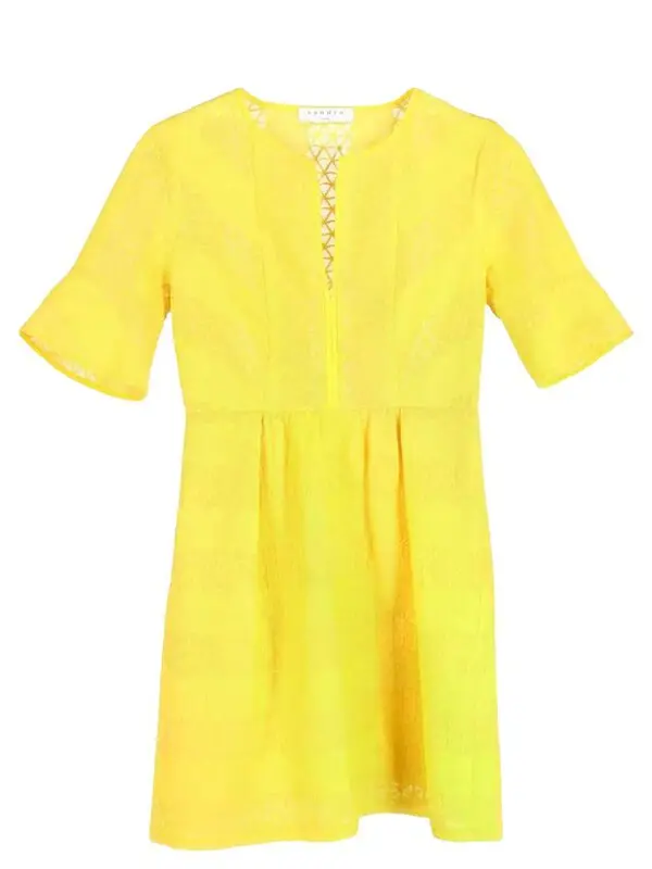 Sandro Embroidered Mini Dress - Yellow