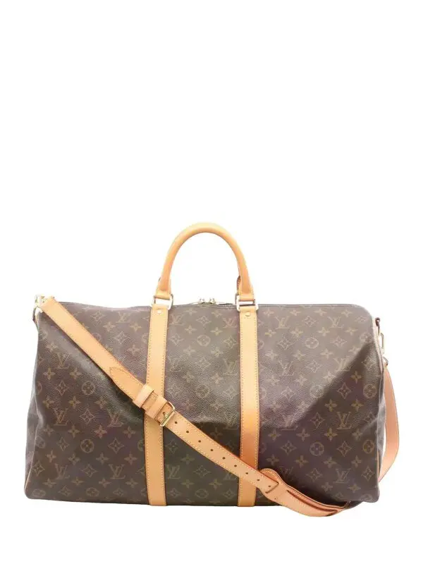 LOUIS VUITTON 2002 Monogram Keepall Bandouliere 50 Travel Bag - Brown