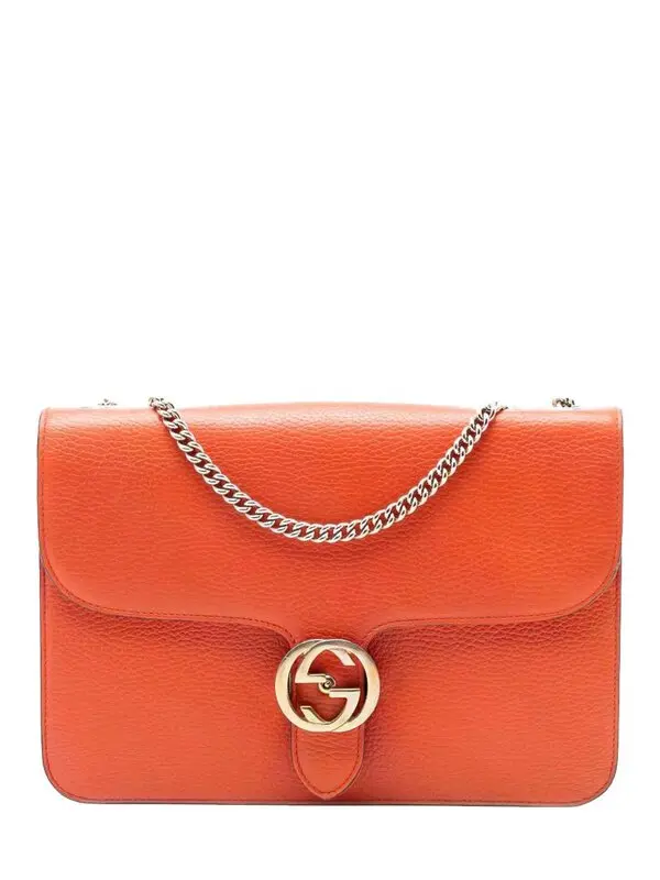 Gucci Medium Calfskin Interlocking G Crossbody Bag - Orange