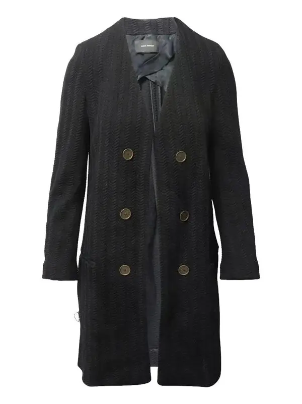 ISABEL MARANT VINTAGE Open Button Coat - Black