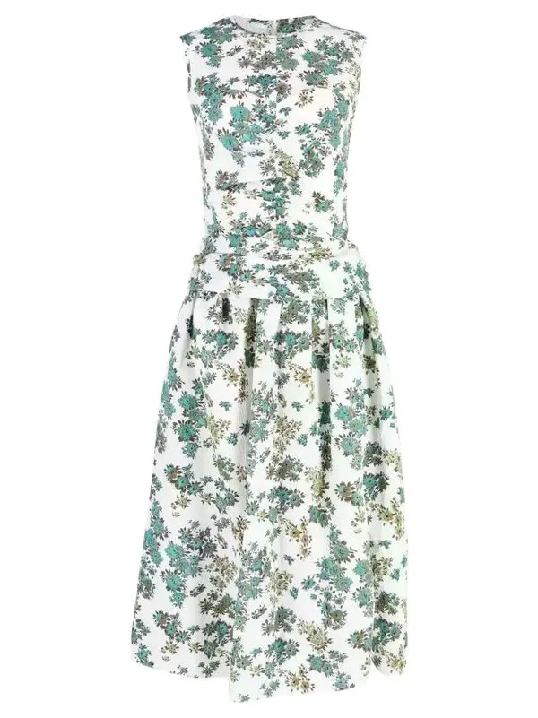 Victoria Beckham Floral-print Midi Dress - White