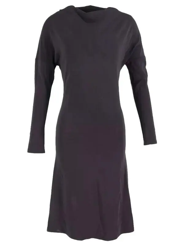 Max Mara Boat-neck Long-sleeve Midi Dress - Black