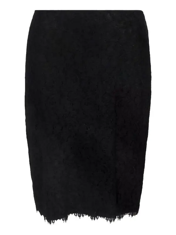 Diane Von Furstenberg Scalloped Mini Pencil Skirt - Black