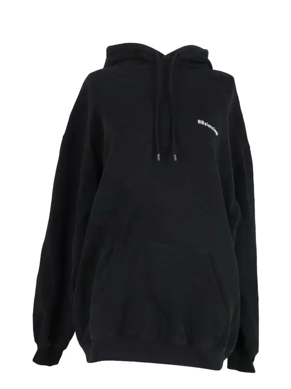 Balenciaga Logo-print Hoodie - Black