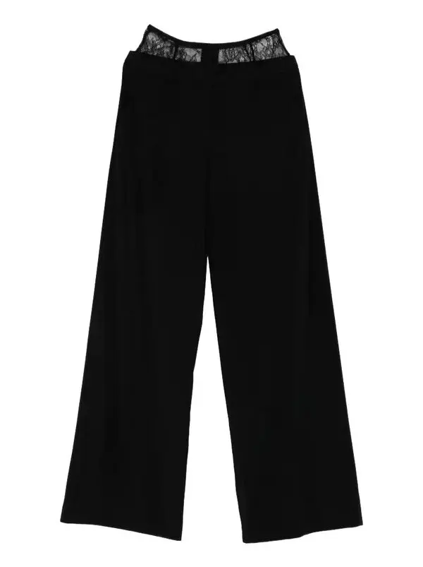 Patrizia Pepe Lace Palazzo Trousers - Black
