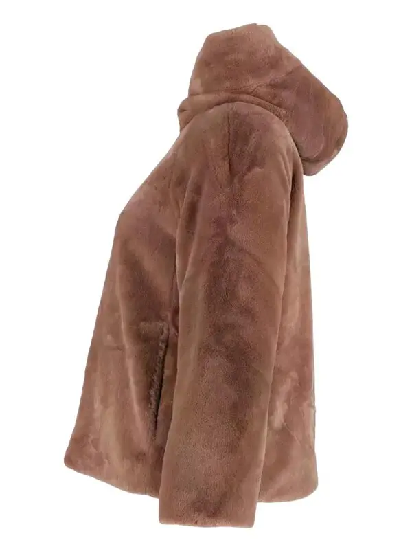 Herno Hooded Faux-fur Jacket - Brown
