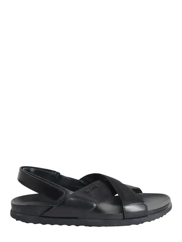 Prada Crisscross-strap Sandals - Black