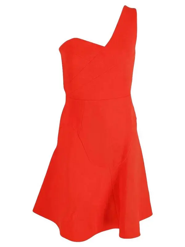 Roland Mouret One-strap Ruffled Mini Dress - Orange