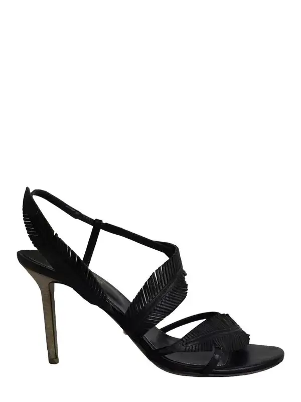 SERGIO ROSSI Leaf Strap Stiletto Sandals - Black