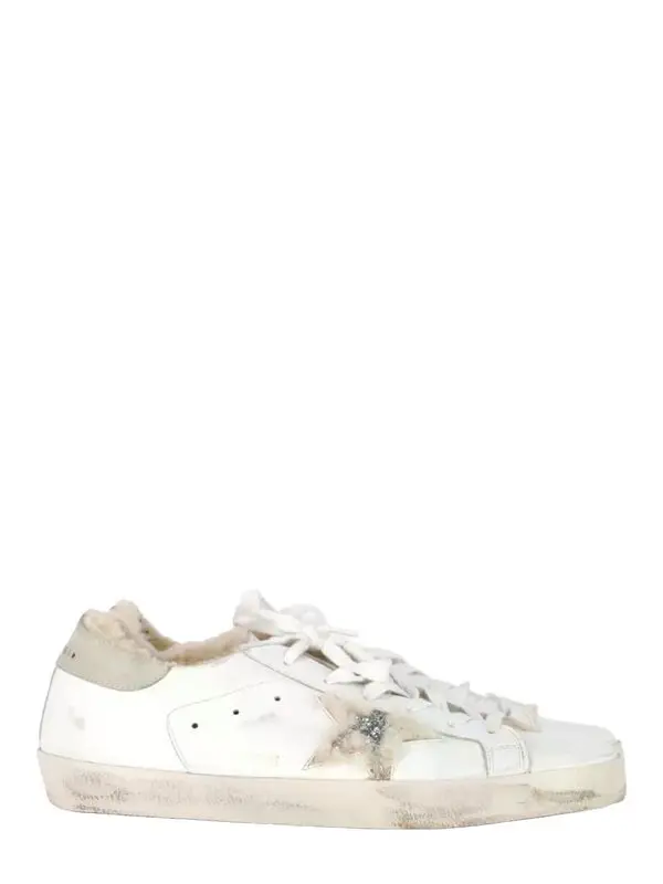GOLDEN GOOSE Superstar Shearling-trim Sneakers - White