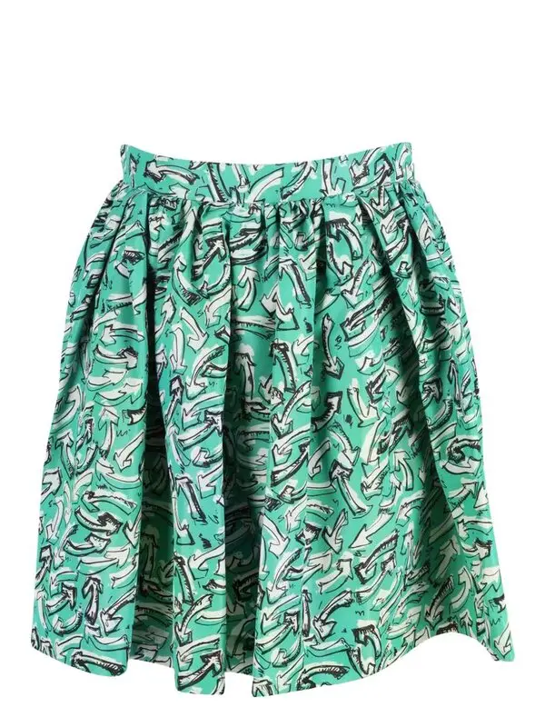 Miu Miu Arrow-pattern Mini Skirt - Green