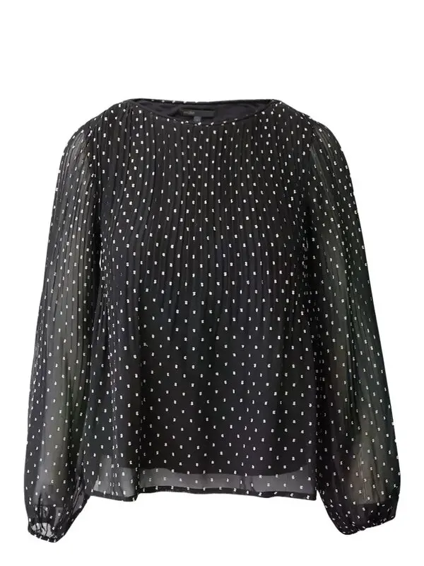 Maje Polka Dot Long Sleeve Blouse - Black