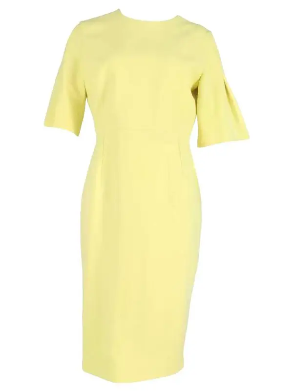 Roland Mouret Bell-sleeve Midi Dress - Yellow