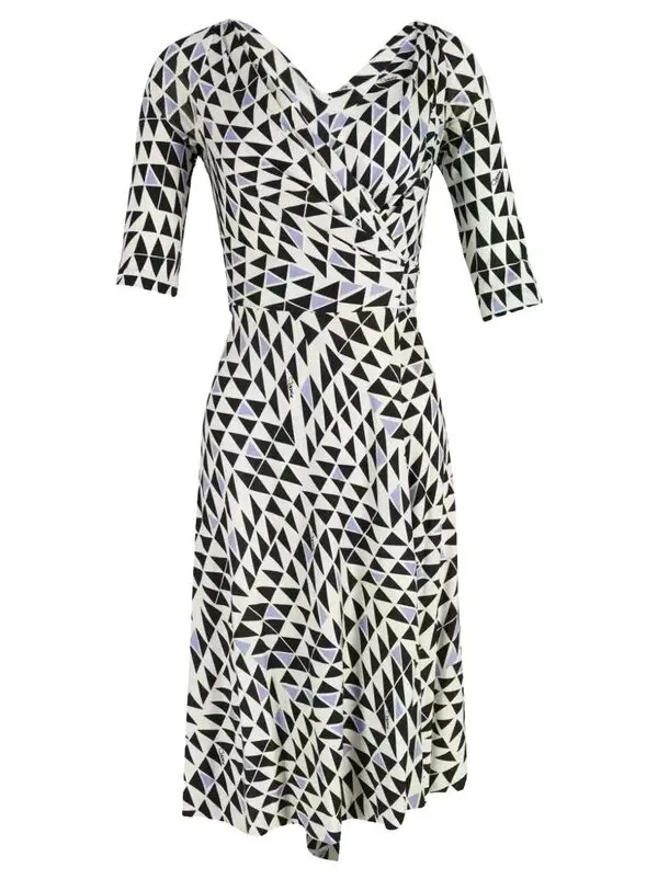 Diane Von Furstenberg Penna Geometric-print Wrap Dress - White