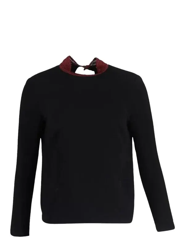 Sandro Contrast Collar Jumper - Black