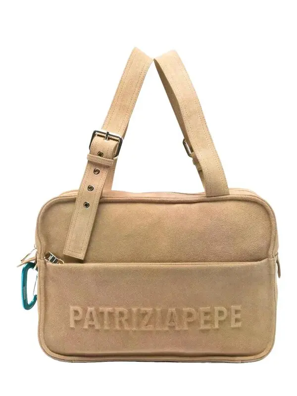 Patrizia Pepe Embossed Suede Tote Bag - Neutrals