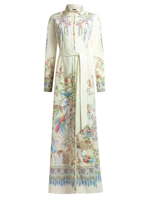 Etro Floral-print Shirt Dress - Neutrals