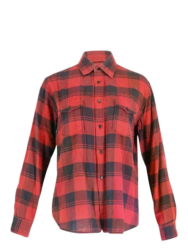 Saint Laurent Check-pattern Long-sleeve Shirt - Red