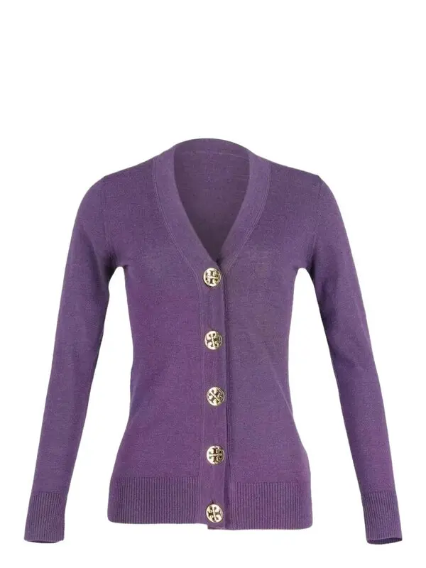 Tory Burch Simone Cardigan - Purple