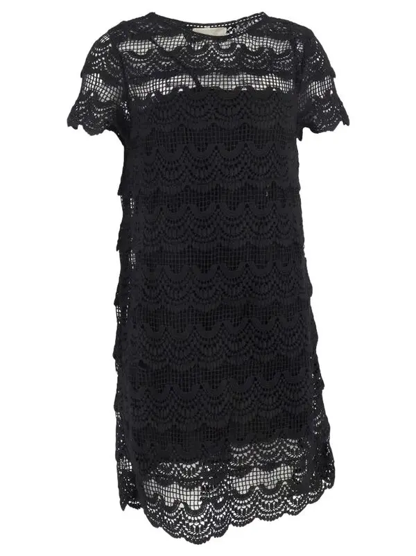 Michael Kors Lace Detail Mini Dress - Black