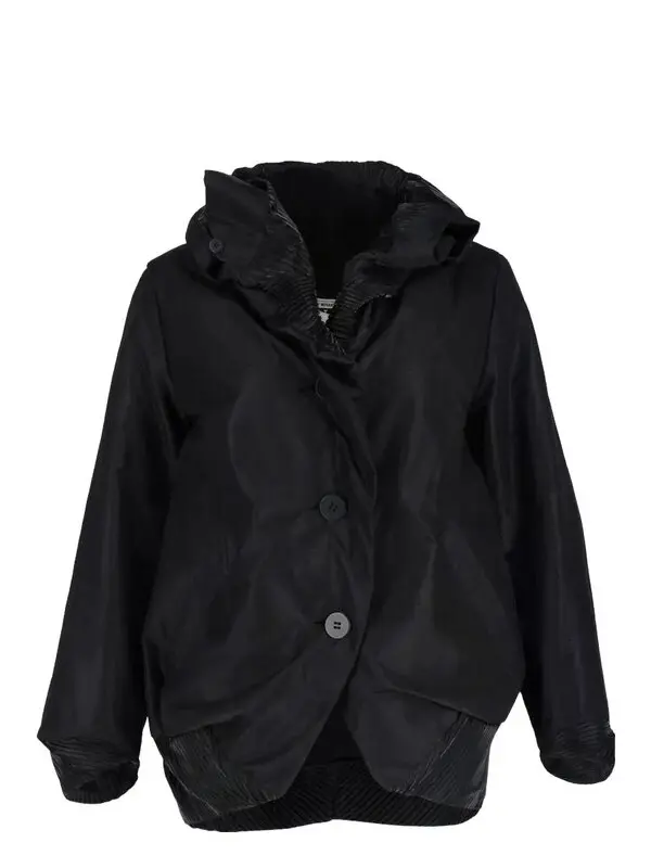 Issey Miyake Pleated Collar Jacket - Black
