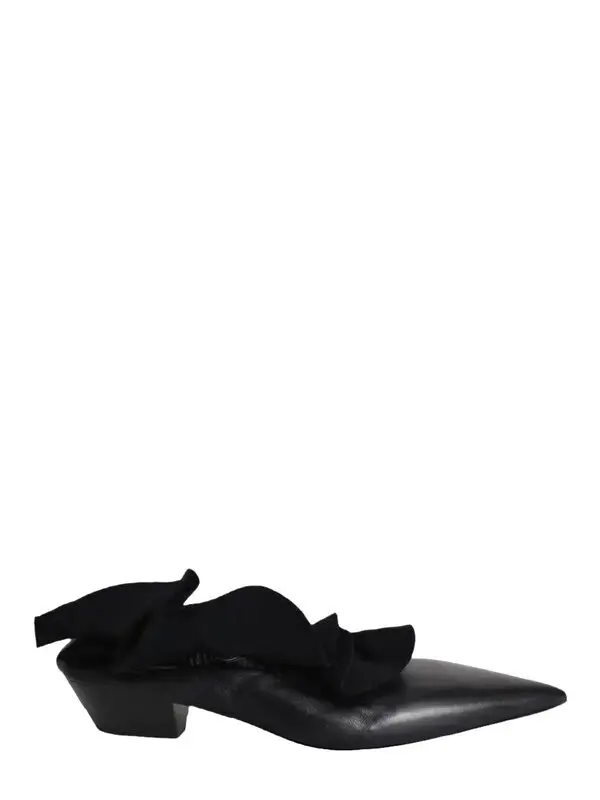 JIL SANDER Ruffled Pointed-toe Pumps - Black