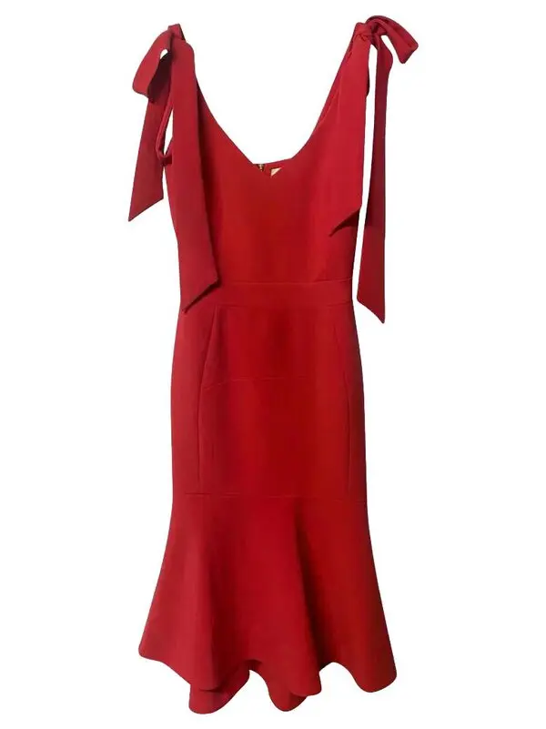 Rebecca Vallance Tie Strap Midi Dress - Red