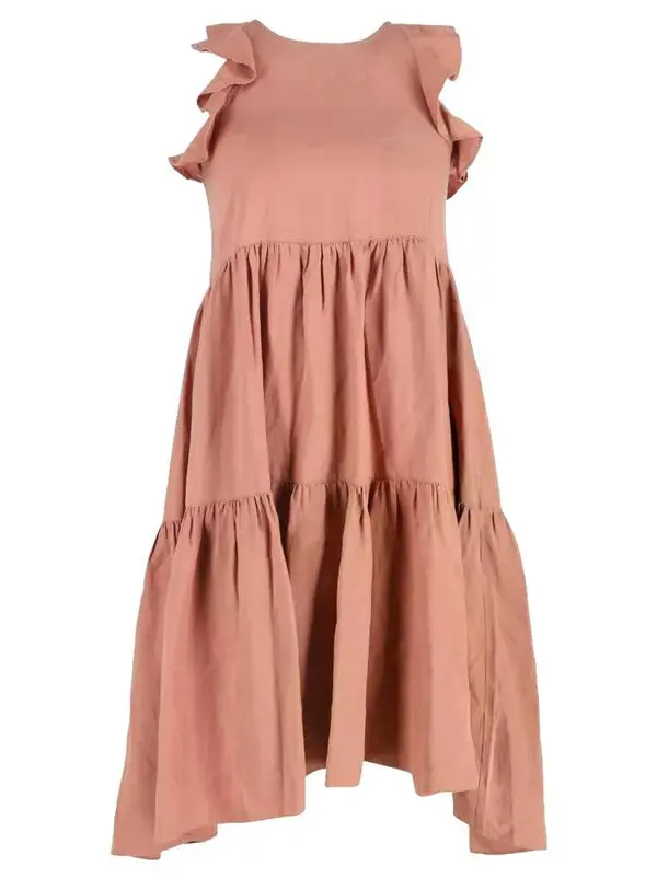 Ulla Johnson Ruffled-sleeve Tiered Dress - Neutrals