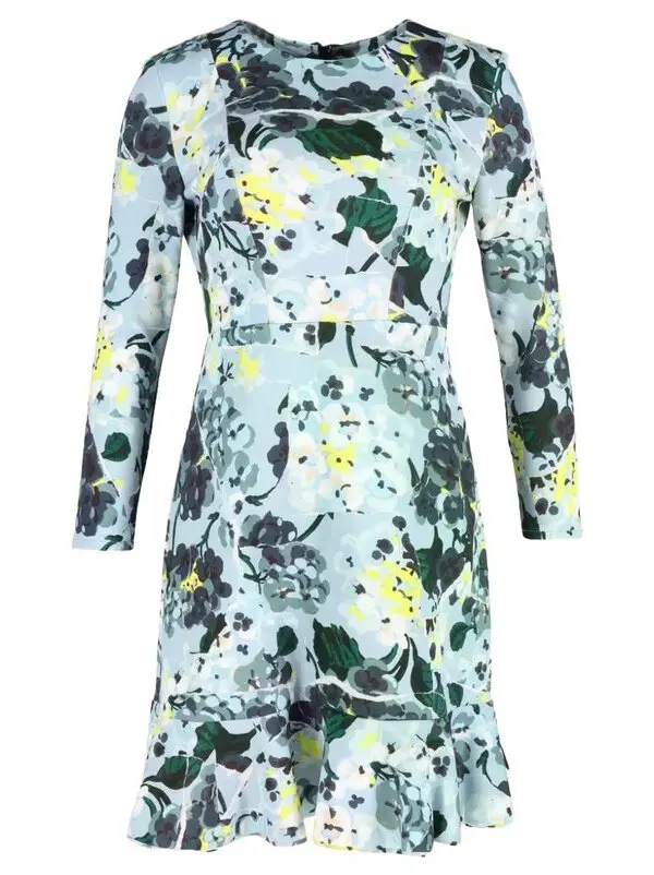Erdem Judy Floral-print Mini Dress - Blue