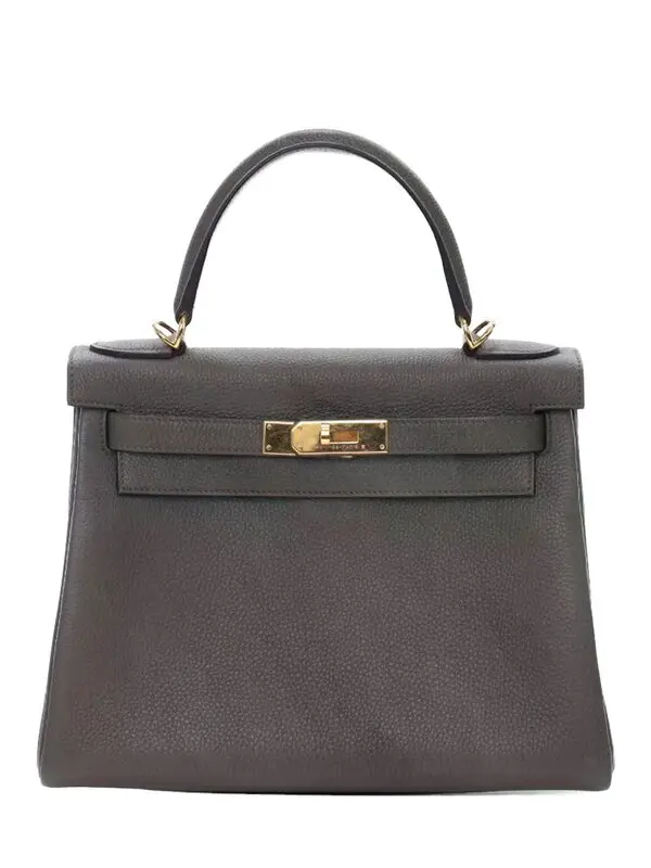 Hermès 2021 Togo Kelly Ii Retourne 28 Satchel - Grey