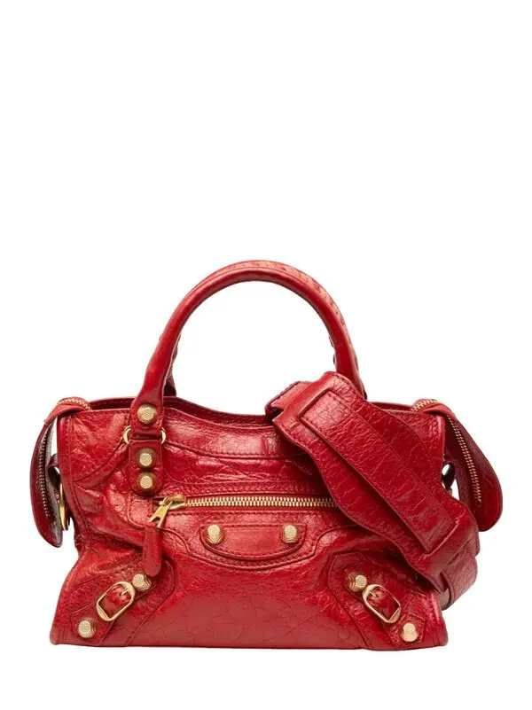 Balenciaga 2013 Mini Lambskin Motocross Giant 21 City Satchel - Red