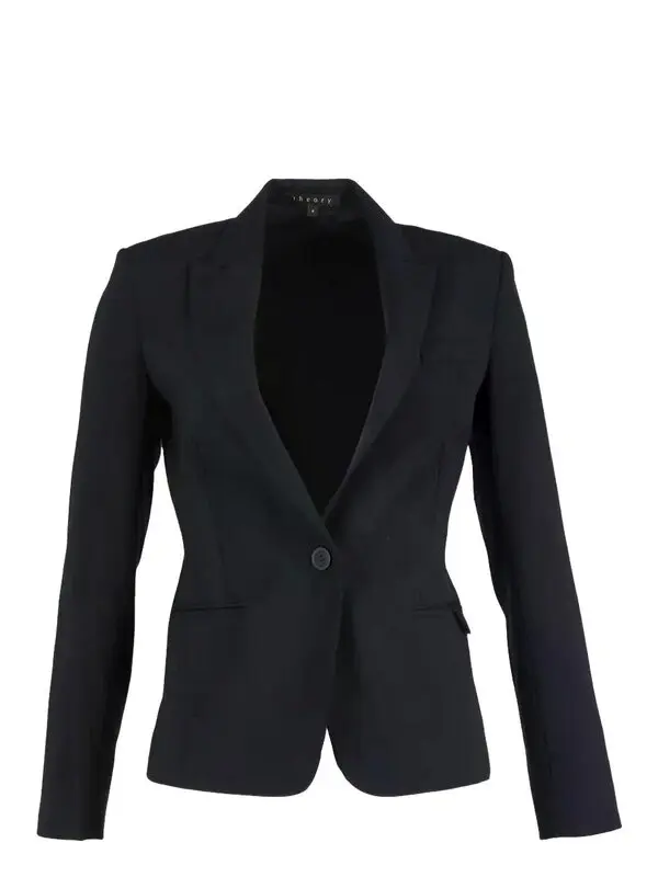 Theory Single-breasted Blazer With Button Cuffs - Black