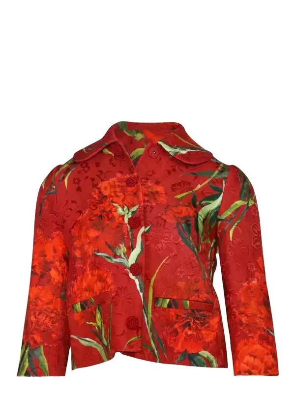Dolce & Gabbana Floral-print Brocade Jacket - Red