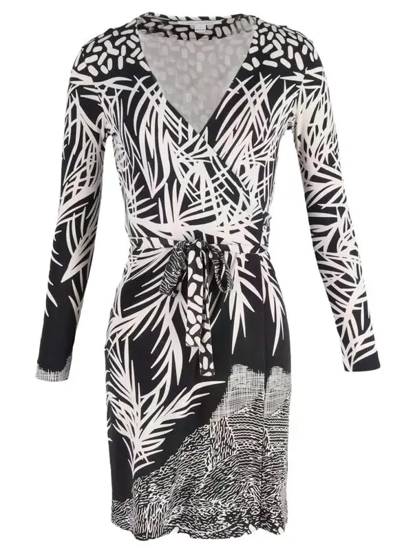 Diane Von Furstenberg Vintage Julian Printed Wrap Dress - Black