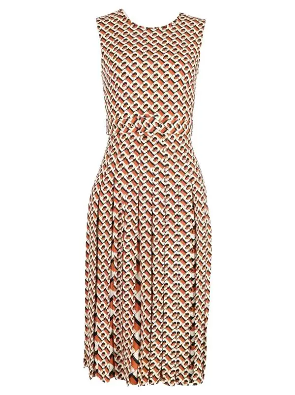Diane Von Furstenberg Printed Sleeveless Midi Dress - Neutrals