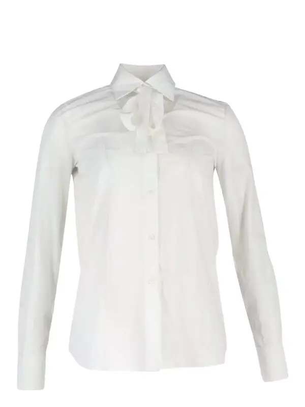MARIO VALENTINO VINTAGE Neck-bow Shirt - White