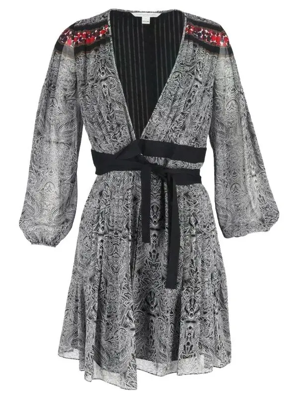 Diane Von Furstenberg Vintage Bianka Paisley Silk Dress - Grey