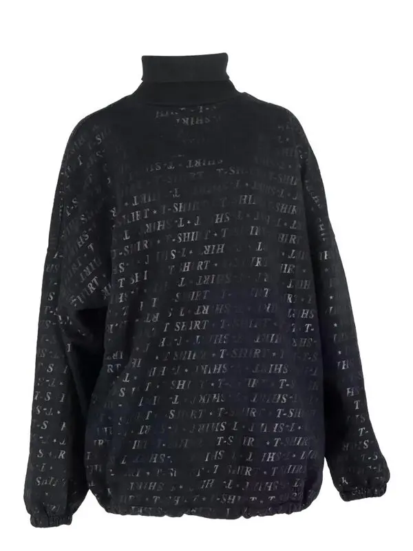 Balenciaga Allover-print Turtleneck Sweater - Black