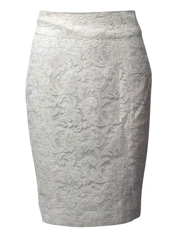 Burberry Lace-detail Pencil Skirt - White