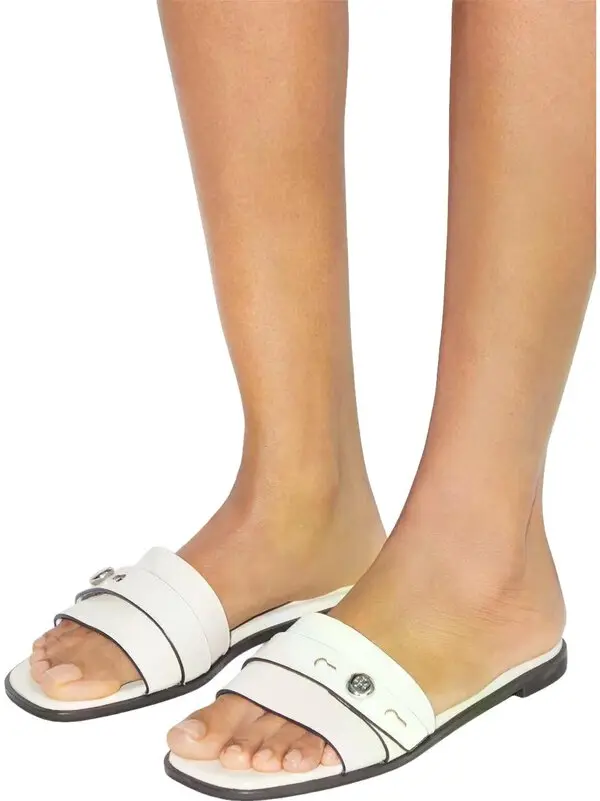 Tory Burch Hardware Trim Slides - White