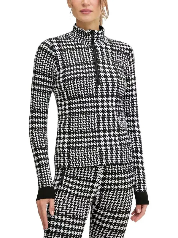 NEWLAND Houndstooth Zip Ski Top - Black